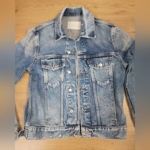 Sandro | Jackets & Coats | Sandro Slimfit Distressed Denim Jacket ...